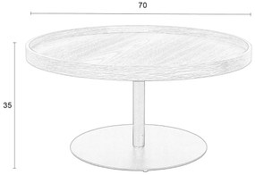 White Label Dubový konferenční stolek WLL YURI 70 cm