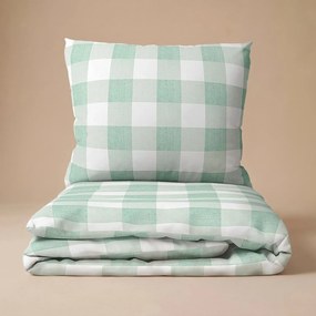 Bavlněné povlečení Kostky - mint Velikost: 140 x 200 + 70 x 90
