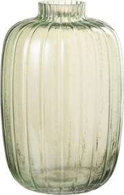 Zelená skleněná váza s úzkým hrdlem Junna L - Ø 20*30 cm