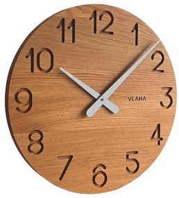 Vlaha VCT1131 dubové hodiny pr. 45 cm, stříbrná
