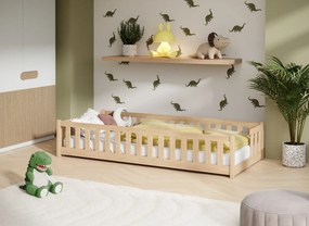 Dětská Montessori postel z masivu borovice VILÉM - 160x80 cm - PŘÍRODNÍ BOROVICE
