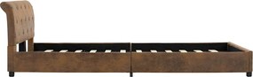 Rám postele hnědý umělá broušená kůže 120 x 200 cm 284890