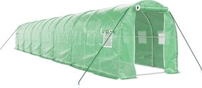 Skleník s ocelovým rámem zelený 28 m² 14 x 2 x 2 m 3188022