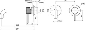 Sapho Sapho, ULTRASAN 2-prvková podomítková umyvadlová baterie, hubice 20cm, chrom, UT018V