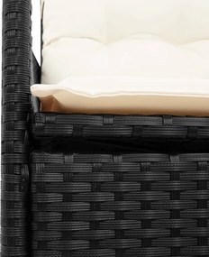 3dílný bistro set s poduškami černý polyratan 3276691