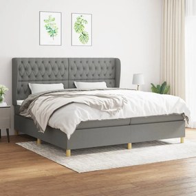 Box spring postel s matrací tmavě šedá 200x200 cm textil 3128790