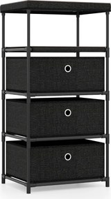 Costway Komoda s 3 zásuvkami Látková komoda s dřevěnou deskou – 40 × 30 × 81 cm