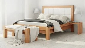 Postel Postelia MODENA 180 x 200 cm - dub - Dřevěná postel z masivu, bukové manželské dvoulůžko o šíři masivu 12x8 cm