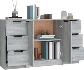 Příborníky 3 ks šedé sonoma kompozitní dřevo 3115842