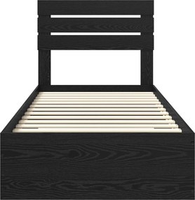 Rám postele se zásuvkou Černý dub 90 x 200 cm Kompozitní dřevo 3411684