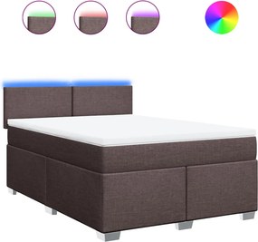 Box spring postel s matrací tmavě hnědá 140x200 cm textil 3288207