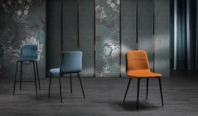 Max Home Luxusní židle Carlotta vzorník tkaniny: Bronx oranžová, nohy: dřevěné jasan přírodní