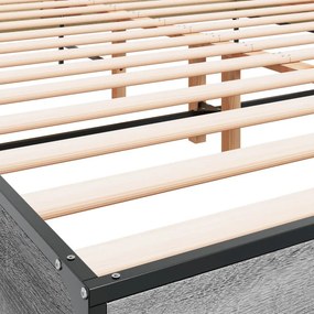 Rám postele šedý sonoma 120 x 200 cm kompozitní dřevo a kov 3279995