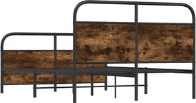 Kovový rám postele bez matrace kouřový dub 140 x 200 cm 3318636