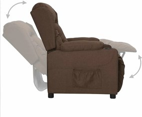 Polohovací křeslo hnědé textil 339052