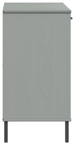 Příborník Oslo s kovovými nohami - masivní dřevo - 113x40x77 cm | šedý