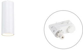 Designové závěsné svítidlo bílé vč. 3-fázového kolejnicového adaptéru - 3-fázové Tubo