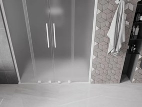 Mexen Velar L Duo, posuvné sprchové dveře do otvoru 150 cm, 8mm sklo námraza, bílá matná, 871-150-003-32-20