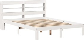 Rám postele s čelem bílý 135 x 190 cm masivní borovice 3306779