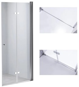 BPS-koupelny Zalamovací otočné sprchové dveře HYD-JSD01 120 chrom/transparent pro instalaci do niky