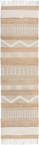 Flair Rugs, Běhoun Jubilant Medina Jute Natural/Ivory, 60x230, béžová, ložnice