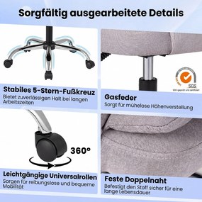 Costway Ergonomická manažerská židle s kolečky, nastavitelnou výškou – šedá