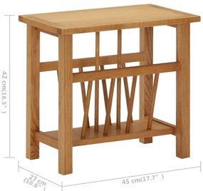 vidaXL Marketos Stolek na časopisy 45 x 27 x 42 cm masivní dubové dřevo