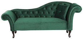 Sametová pravostranná lenoška zelená LATTES Beliani