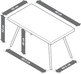 Tchibo - Konferenční stolek s polycementovou deskou - barva: černá