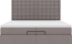 Osmanský rám postele s matracíes taupe 200x200cm textil 3313352