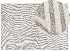 Vlněný koberec 140 x 200 cm bílý/šedý GOKSUN Beliani