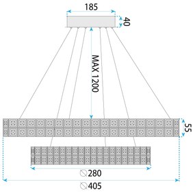 Toolight Závěsné LED osvětlení Crystal LE6 MS006-CP chrom