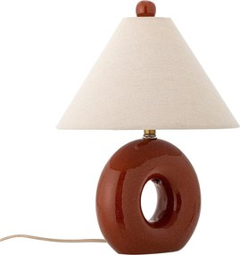 Červená/krémová keramická stolní lampa s textilním stínidlem (výška 42 cm) Panja – Bloomingville