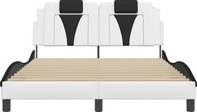Rám postele Viana bez matrace bílý a černý 140 x 190 cm umělá kůže 3208095