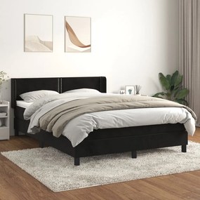 Box spring postel s matrací černá 140 x 190 cm samet 3130897