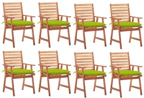 Zahradní jídelní židle 8 ks s poduškami masivní akáciové dřevo,  3078400