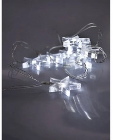 Solight LED vánoční řetěz, hvězdy, 1,5m, 10x LED, 2x AA, bílé světlo