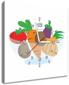 Gario Obraz s hodinami Miska se zeleninou Rozměry: 30 x 30 cm