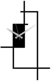 Wallexpert Dekorativní kovové nástěnné hodiny Corner, Černá