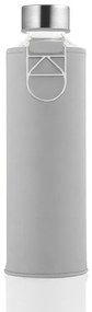 EQUA Mismatch Grey Dove 750 ml designová luxusní ekologická skleněná lahev na pití s obalem z umělé kůže