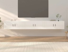 vidaXL Nástěnné TV skříňky 3 ks 100 x 34,5 x 40 cm [3188378] Barva: bílá s vysokým leskem