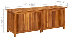 vidaXL Marketos Zahradní úložný box 150 x 50 x 58 cm masivní akáciové dřevo