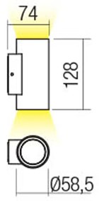 Redo 90078 nástěnné LED svítidlo Ram pískově bílé, 6W, 3000K, 12,8cm