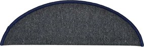 Schodové rohože 15 ks 56 x 17 x 3 cm tmavě šedé a modré, půlkulaté 322364