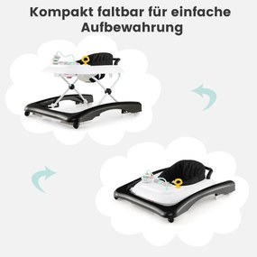 Costway 3 skládací v 1 dětské chodítko s nastavitelnou – černý