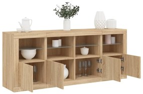 Příborník s LED osvětlením dub sonoma 163 x 37 x 67 cm 3209074