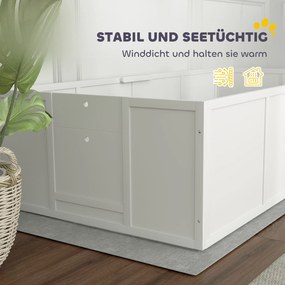 PawHut porodní box pro štěňata, výběh pro štěňata s nastavitelnými vchody, protiskluzová ohrádka pro malé až velké psy, 196 x 96 x 48 cm, jedlové dře…