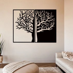 dřevo života Dřevěný strom na zeď DUALITY Zvolte barvu dekoru: Černá, Rozměry šxv (cm): 40x30