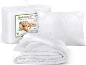 Bellatex SET Merkado peřina a polštář Bílá 140x200 cm, 70x90 cm