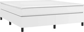 Rám postele s boxspringem bílá 160 x 200 cm umělá kůže 3121054